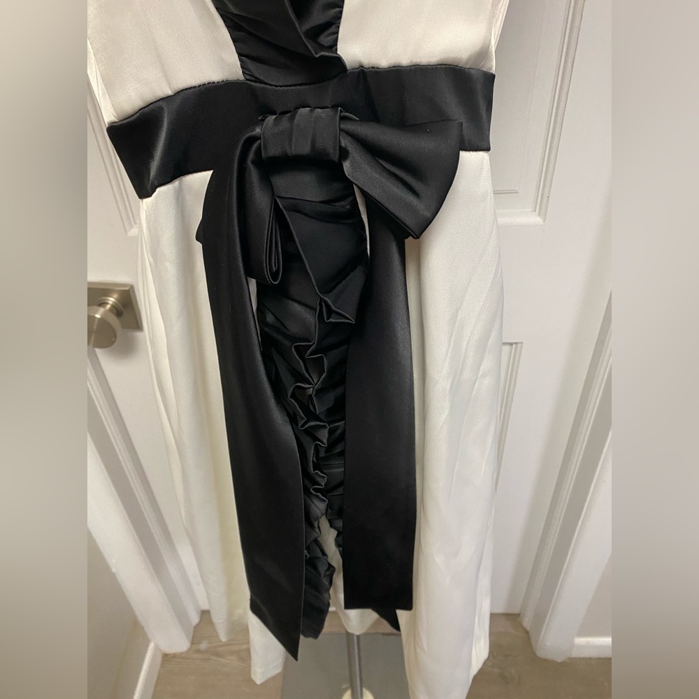 Ryu Dress Anthropologie Black White Satin Size Large - Gem